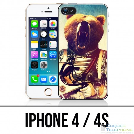 Coque pour iPhone 4 / 4S Astronaute Ours Modele iPhone 16